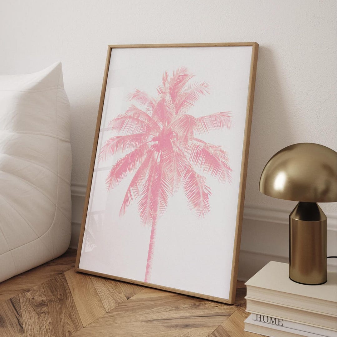 Pink Palm Tree Print, Beach Prints, Beach Wall Art Print, Beach Gallery ...