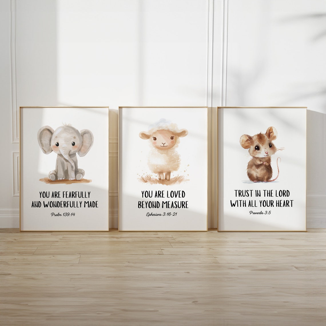 Christian Nursery Set of 3 Prints, Nursery Gallery Wall Art, Nursery ...