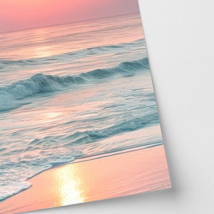 Pastel Sunset Ocean Beach Print Wall Art, Tropical Coastal Prints, Boho ...