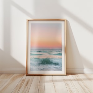 Beautiful Pastel Sunset Ocean Print Wall Art, Tropical Coastal Prints ...