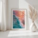 Ocean Wave and Pastel Sunset Print Wall Art, Tropical Coastal Prints ...