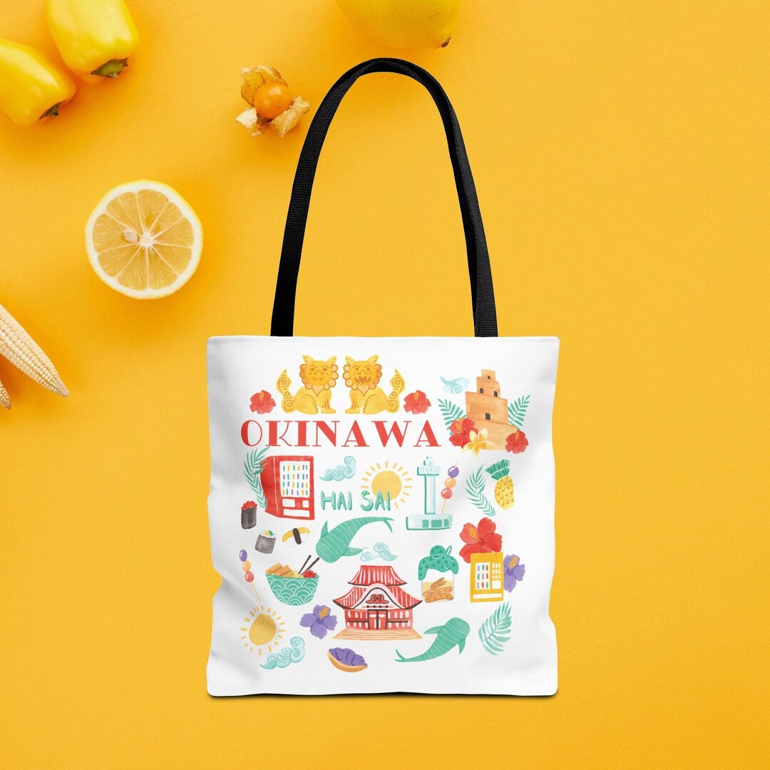 Okinawa Japan Travel Tote Bag, Hand Painted Artwork - Etsy