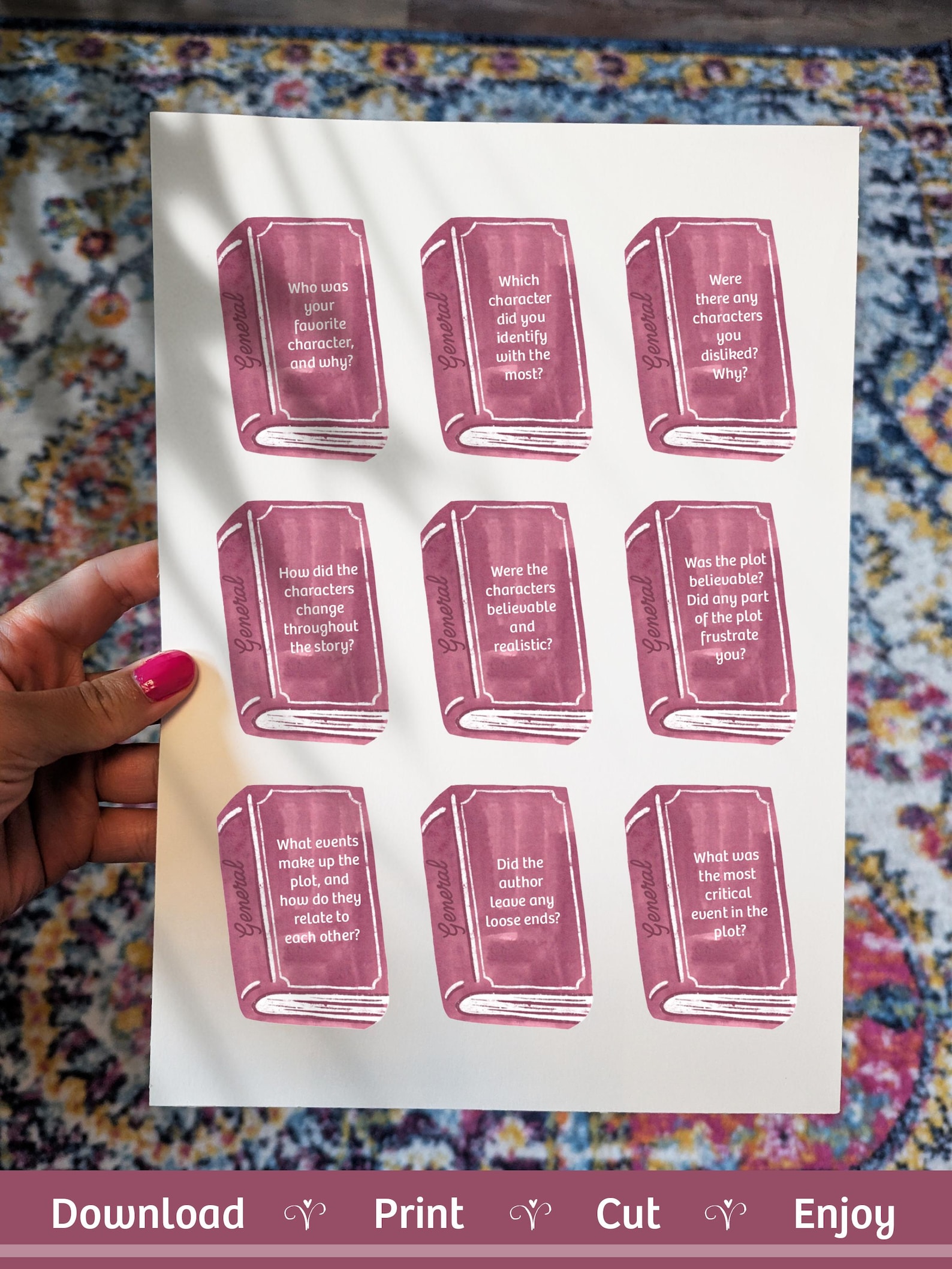 Printable Book Club Discussion Cards - Etsy