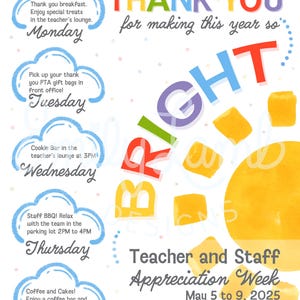Teacher Appreciation Week Flyer, Printable Template (PDF, JPG) - Etsy
