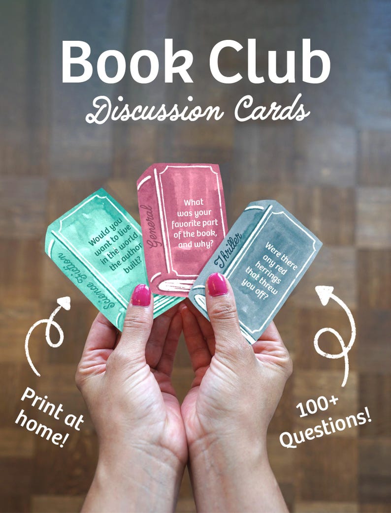 Printable Book Club Discussion Cards - Etsy