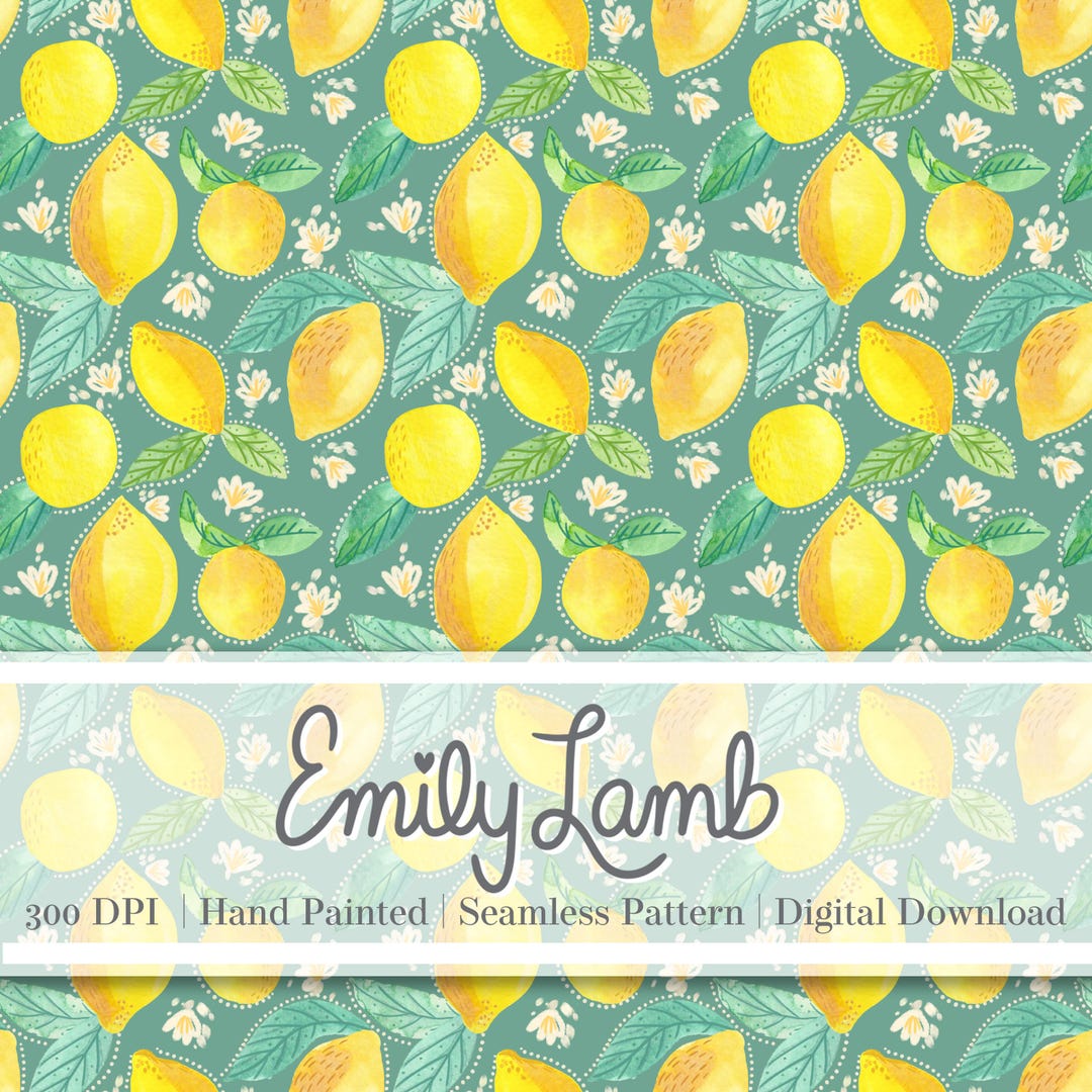 Lemons Tropical Fruit Seamless Pattern Fruit Seamless Repeating Pattern ...