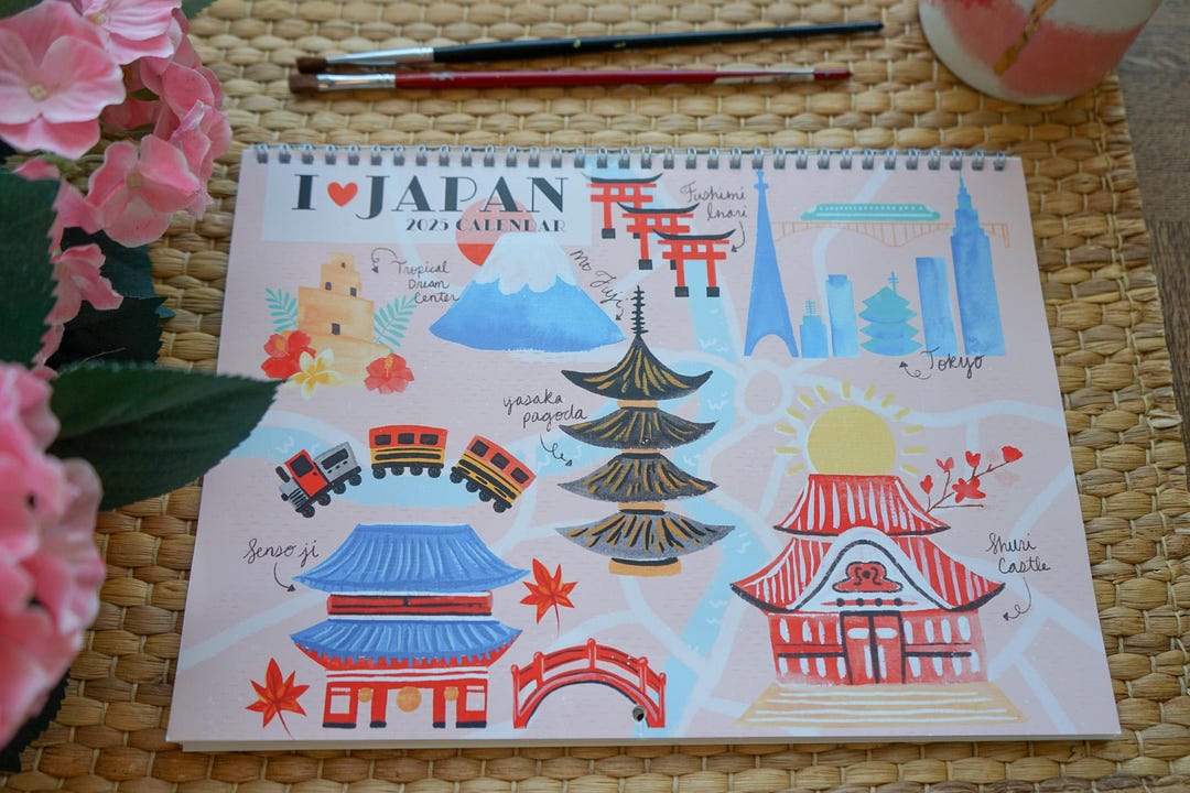 2026 Japan Wall Calendar, Hand-painted Travel Art - Etsy