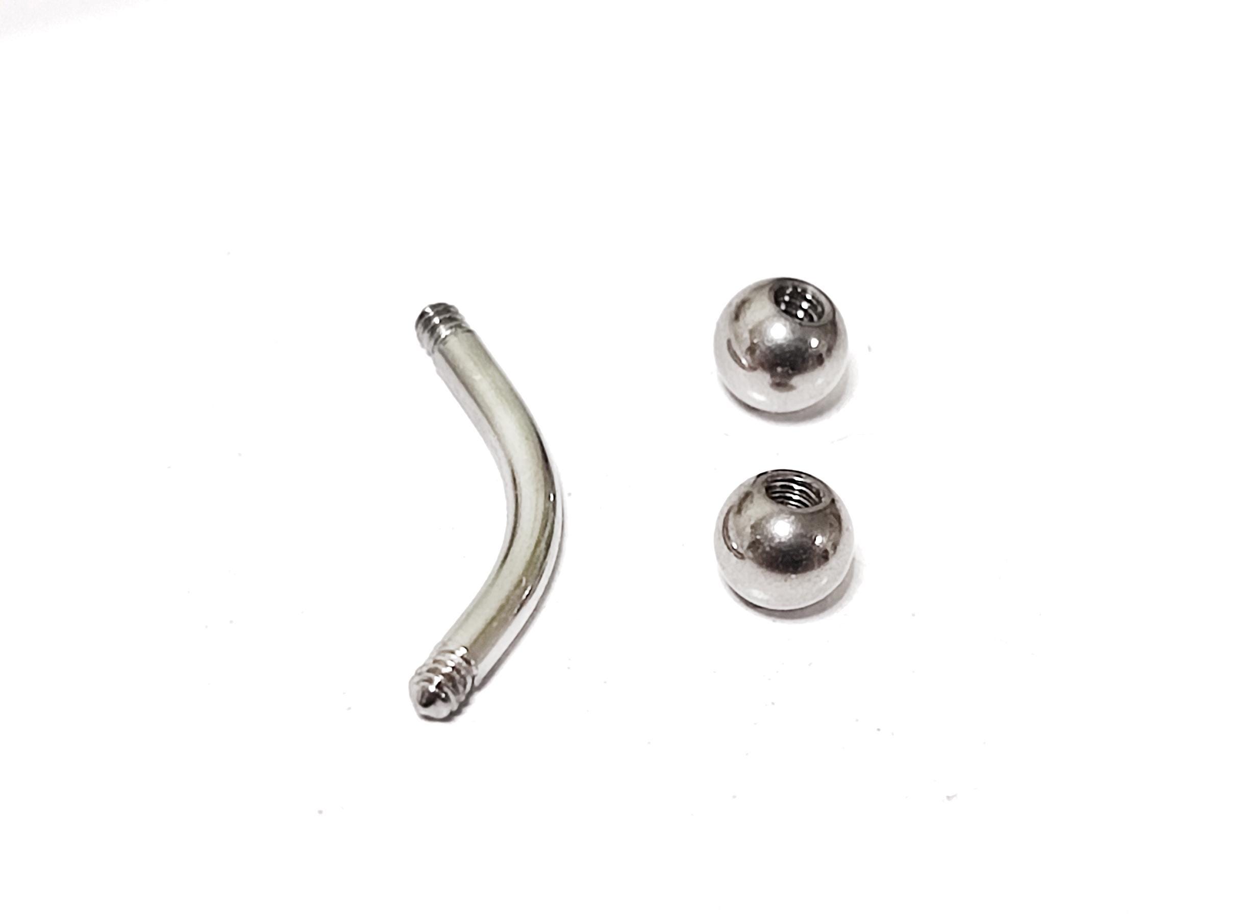 Titanium / 316L Vertical Labret Lip Piercing Jewelry 16g 14g Curved ...