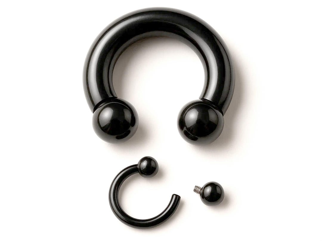 Black Titanium Horseshoe Septum Ring: Internally Threaded ASTM F136 - Etsy