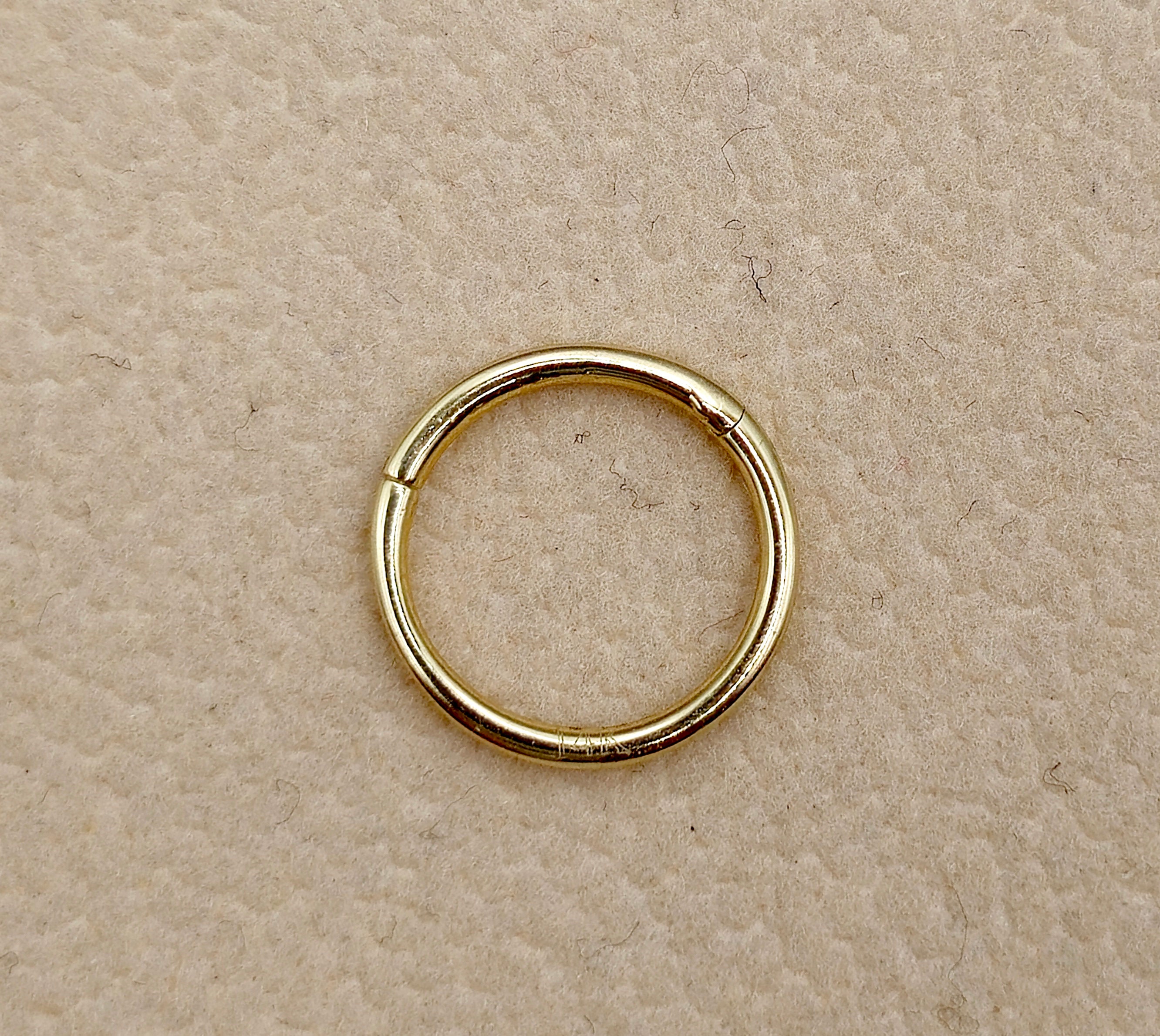 14K Solid Gold Segment Hinged Ring, Clicker Hoops, Clicker Ring Daith ...