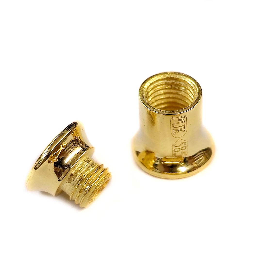 14K Solid Gold Double Flared Ear Plug: Handmade Screw Tunnel (1 Piece ...