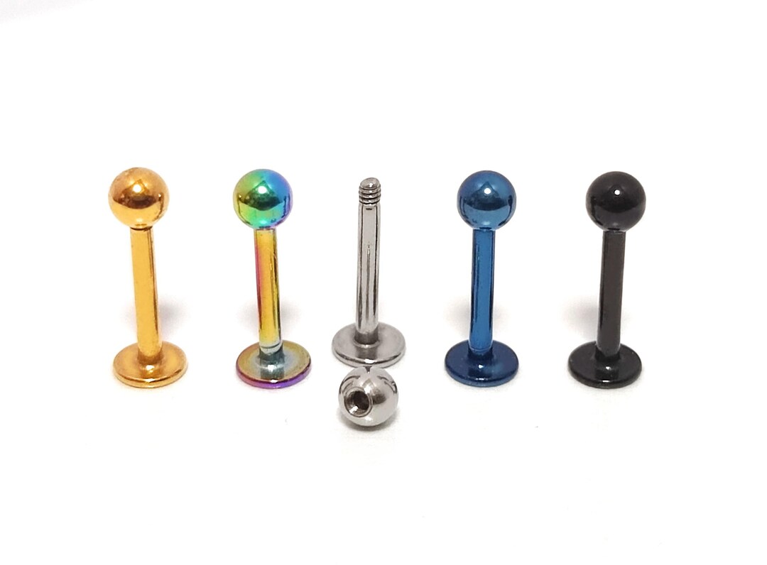 Titanium Lip Labret Stud: 18g/16g Body Piercing Jewelry - Etsy