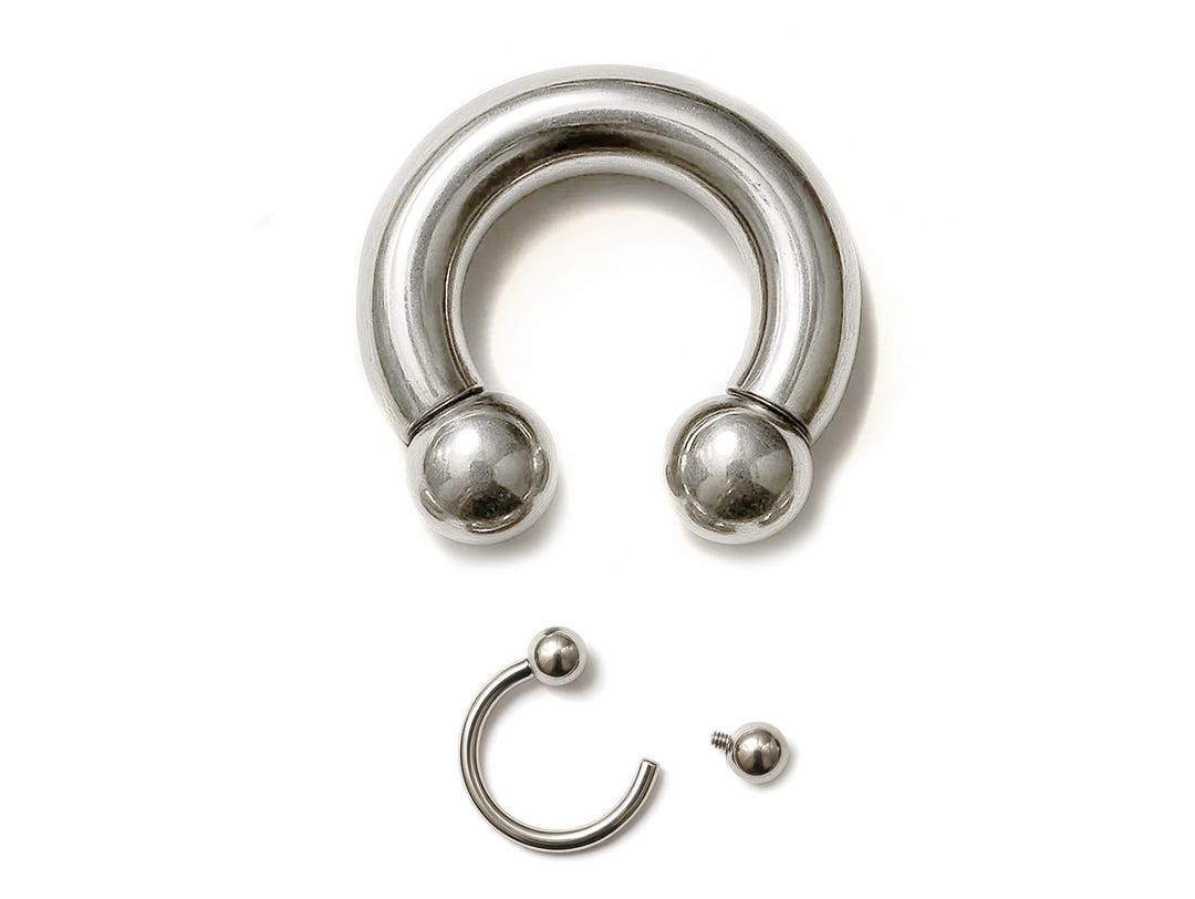 Titanium Horseshoe Septum Ring: Internally Threaded Barbell, 16G-00G - Etsy