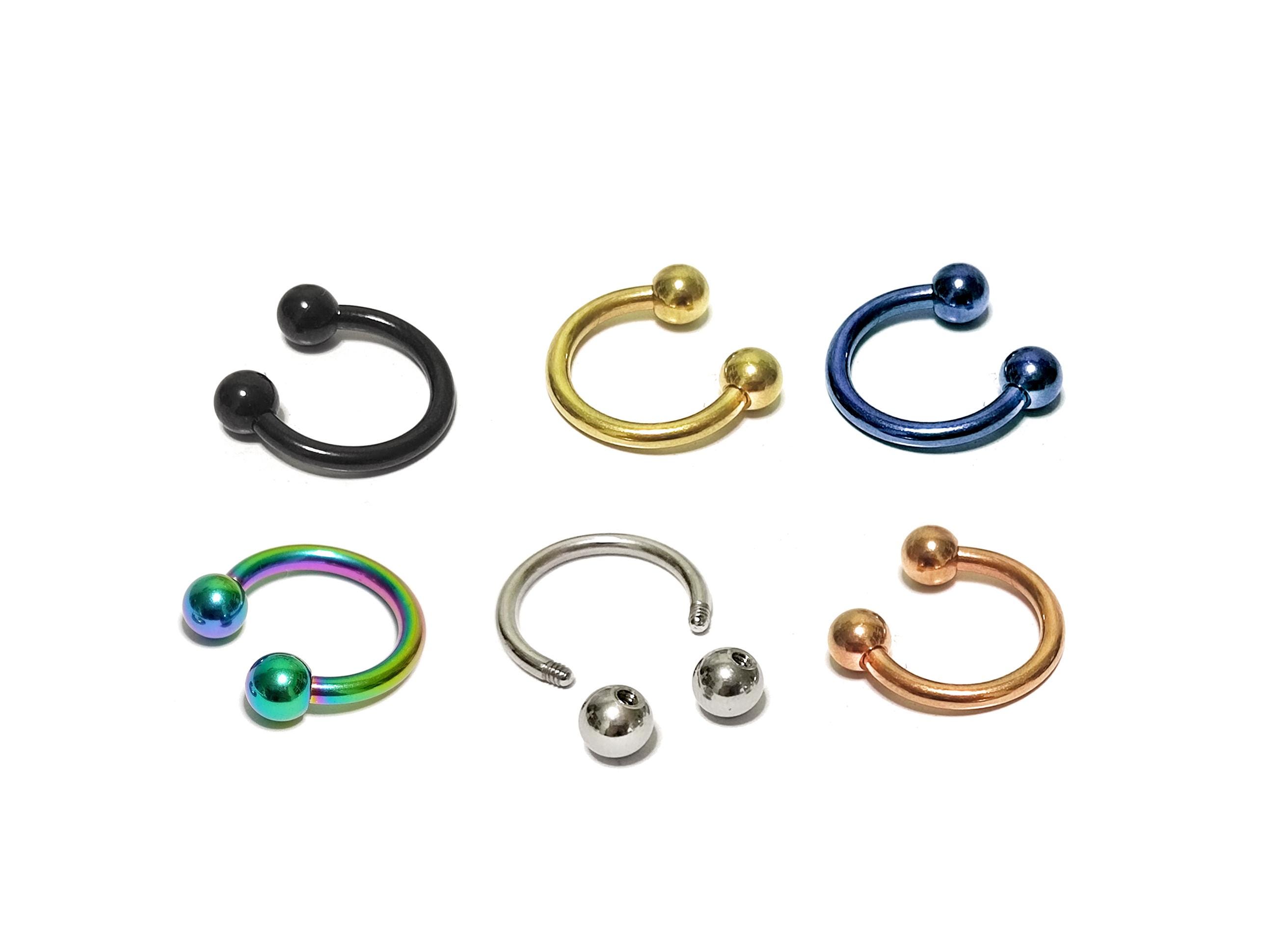 Titanium Horseshoe Barbell: Snug Circular Piercing Jewelry (18g/16g) - Etsy