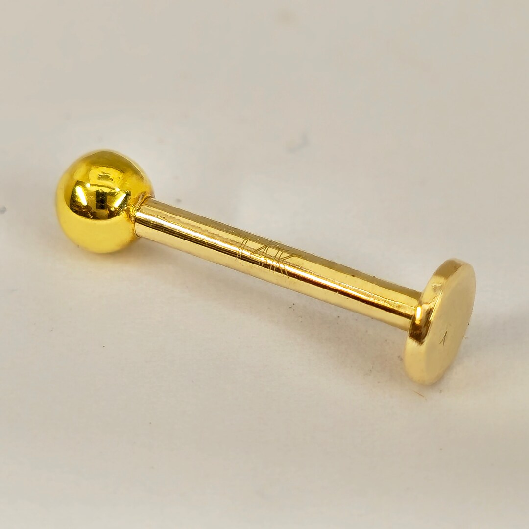 14K Gold Labret Stud, Lip Jewelry, Labret Monroe Lip Piercings, Tragus ...
