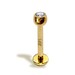 Labret Lip Piercing 14K Gold With Gem Crystal 16G Internally Threaded ...