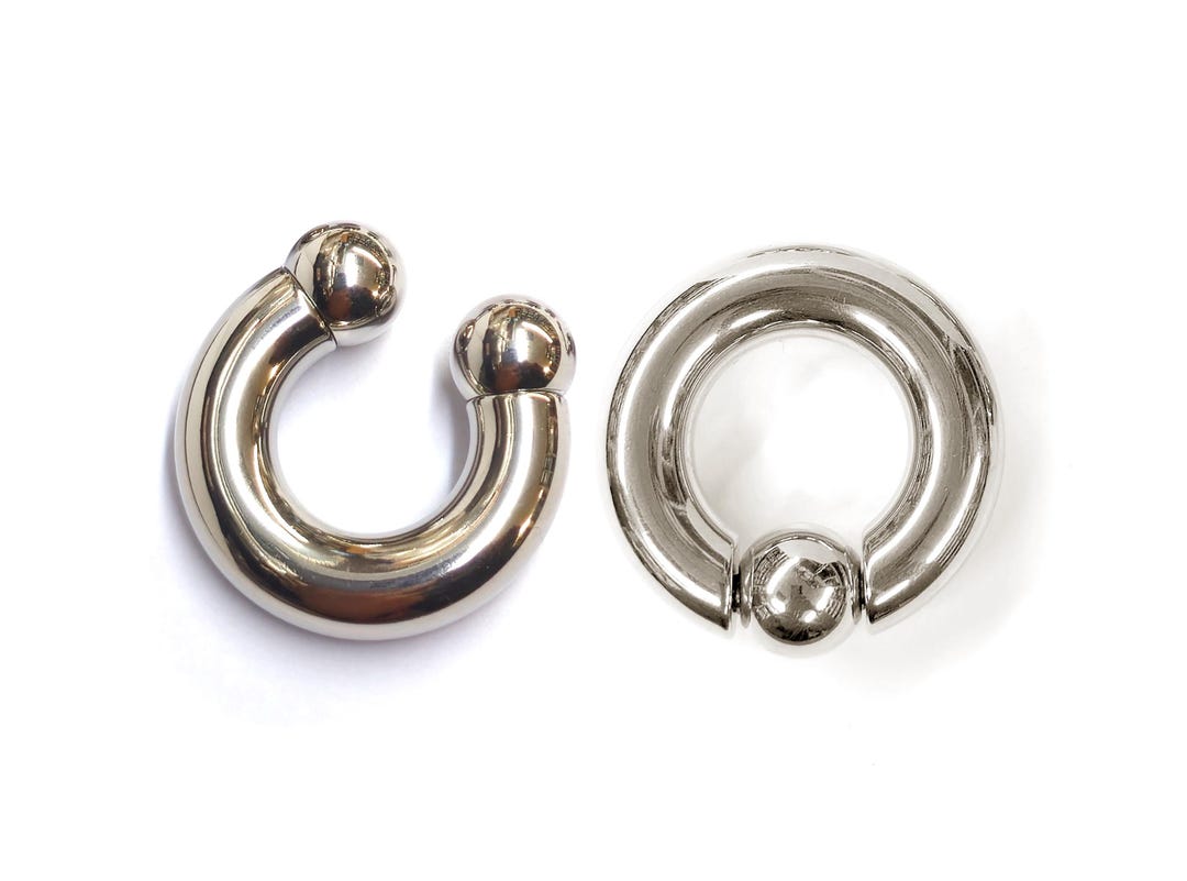 Prince Albert PA Rings (2pcs) Circular Barbell & Ball Closure Ring Body ...
