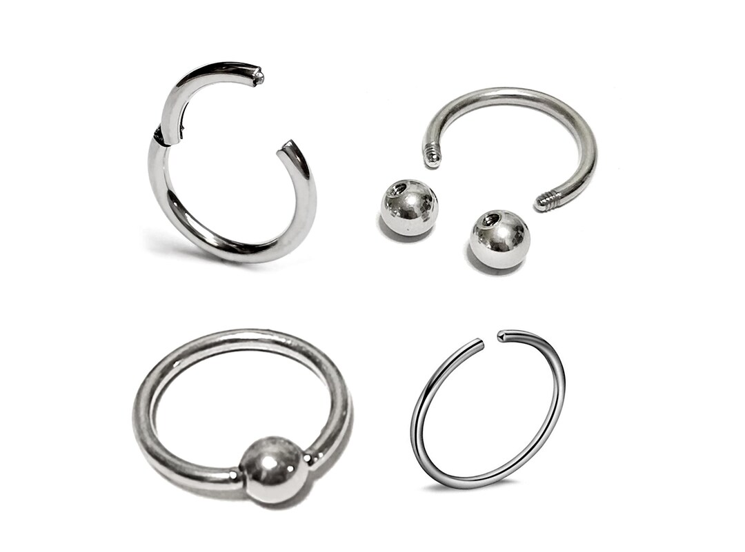 Titanium Lip Ring: 16G 14G Hoop, Clicker, Barbell - Etsy