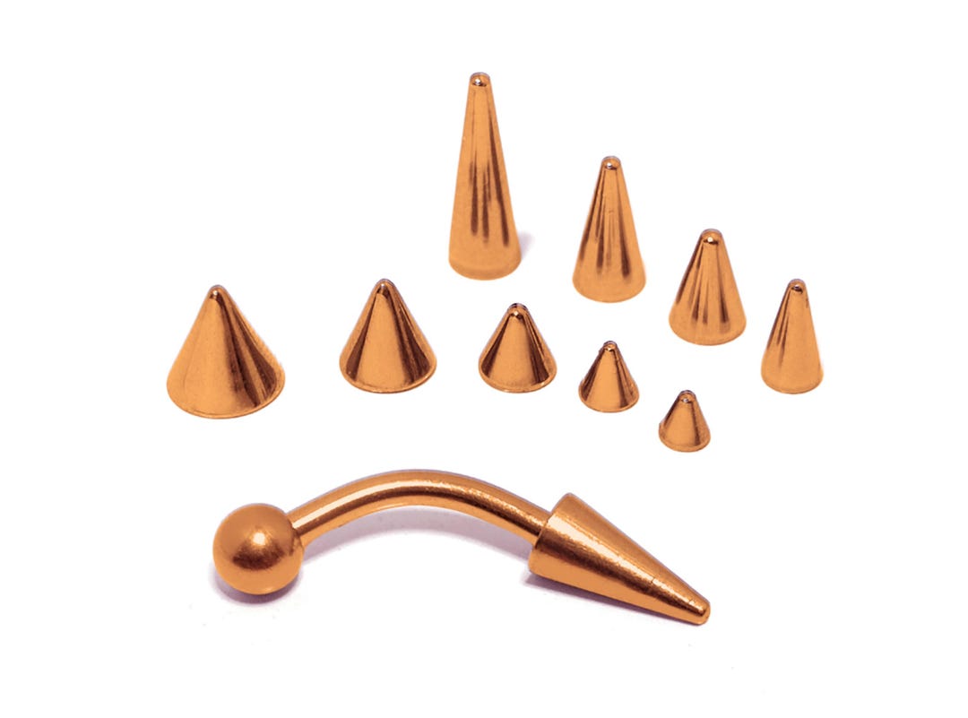 Rose Gold Vertical Labret Lip Piercing Jewelry Titanium / 316L Spike ...