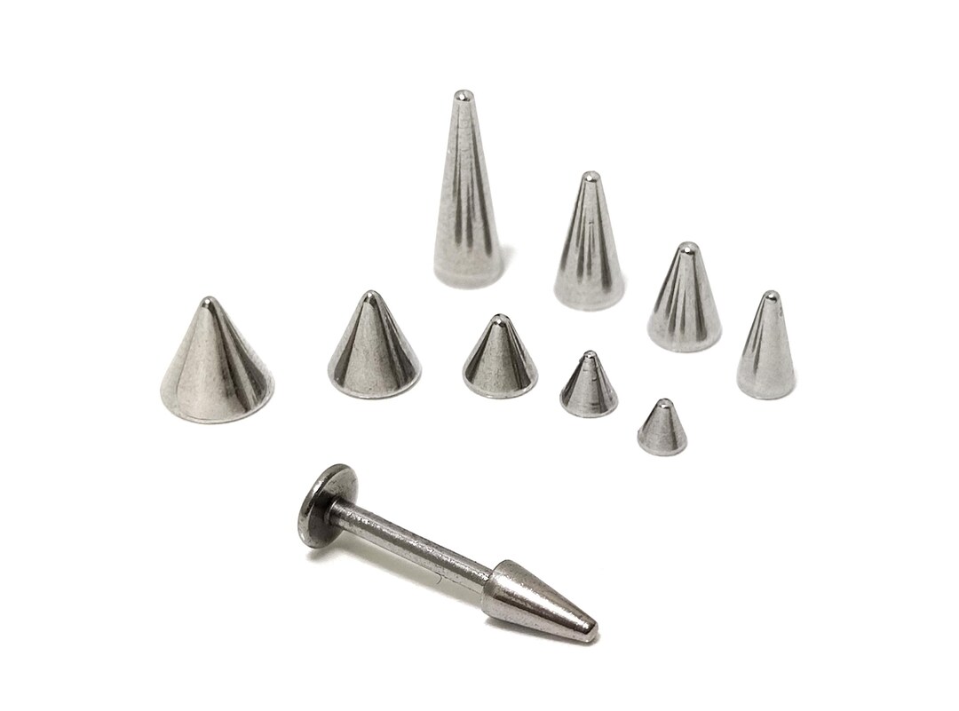 Spike Helix Piercing, Cone Labrets Titanium/316l Flat Back Single Stud ...
