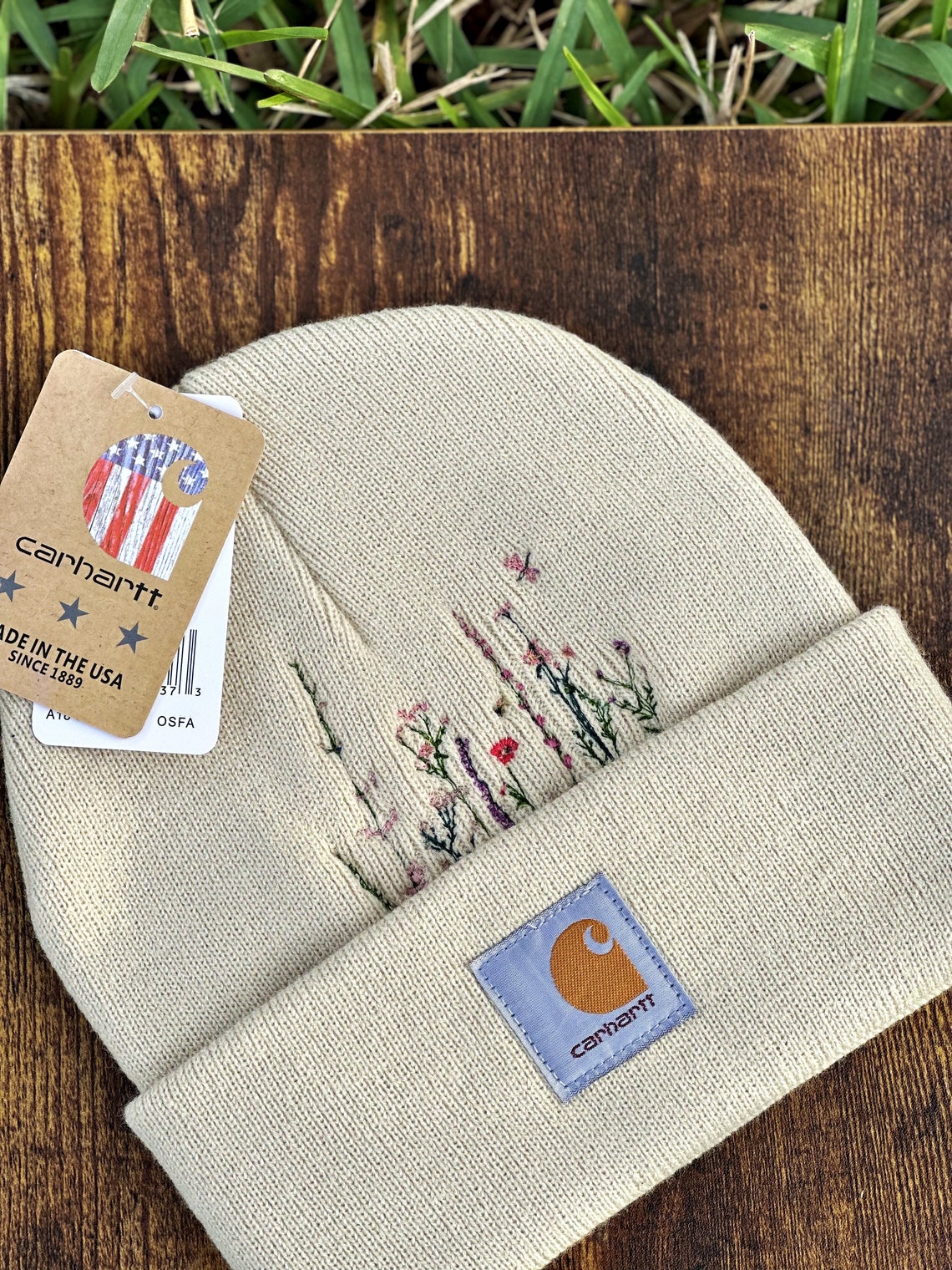 Embroidered Carhartt Beanie Floral - Etsy