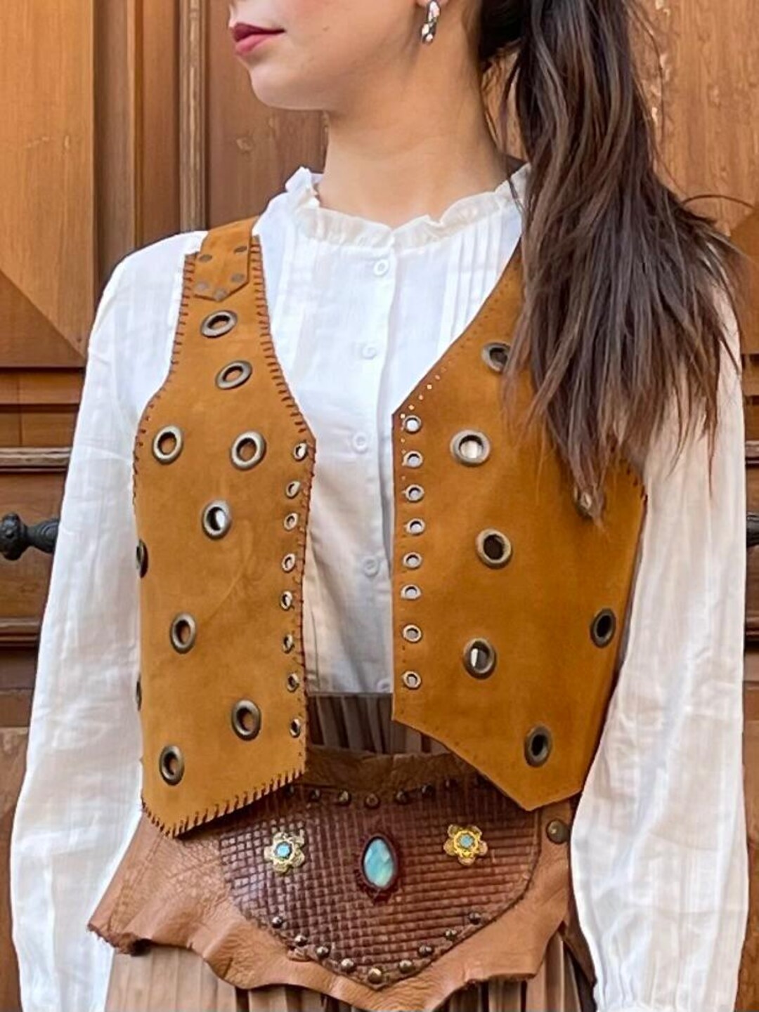 Custom Brown Leather Vest | Unisex Handmade Leather Design | Genuine ...