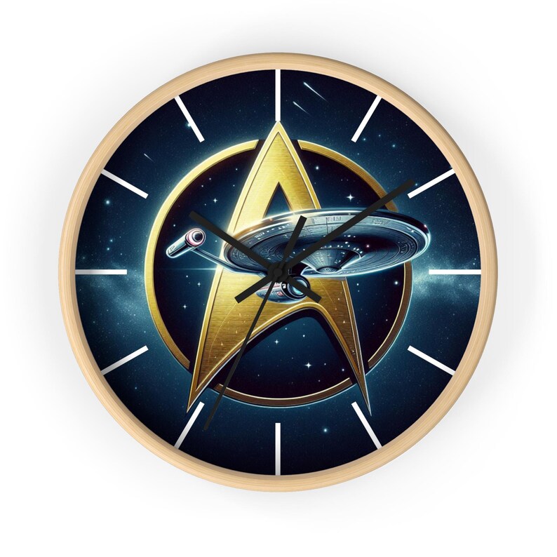 Star Trek Inspired Star Ship Enterprise Wall Clock, Sci-fi Decor, Space ...