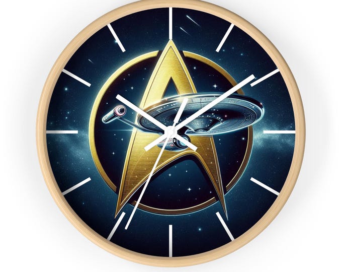 Star Trek Inspired Star Ship Enterprise Wall Clock, Sci-fi Decor, Space ...