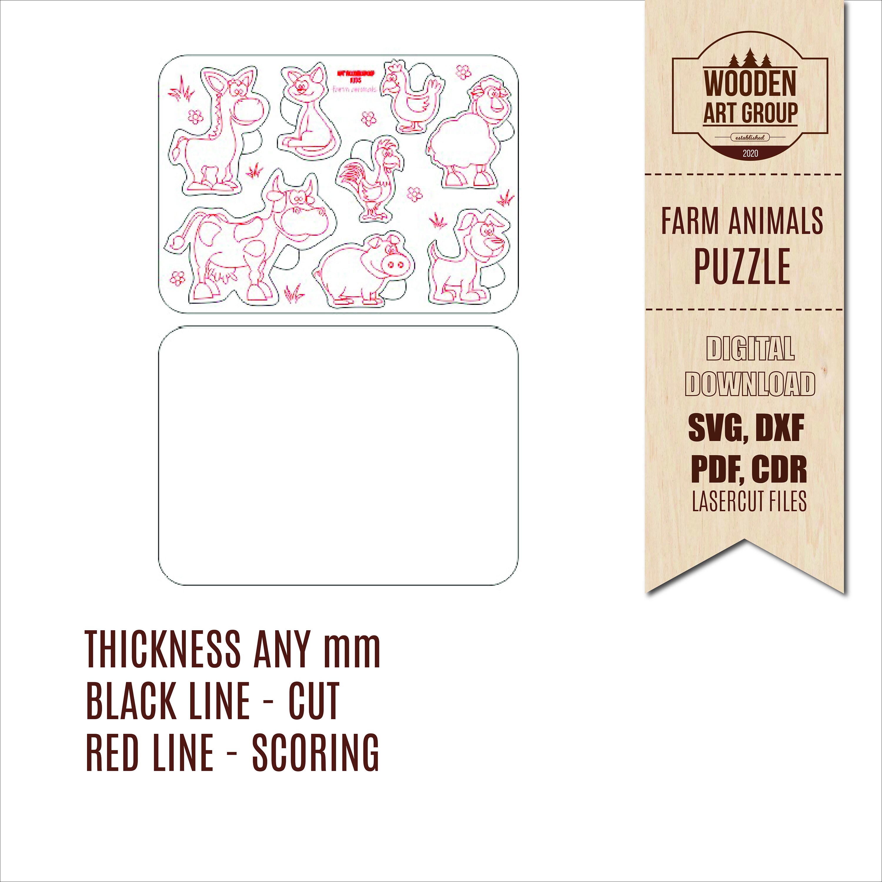 Laser Cut Puzzle, Laser Cut Files, Woodworking Plans, Farm Animals, 1st ...