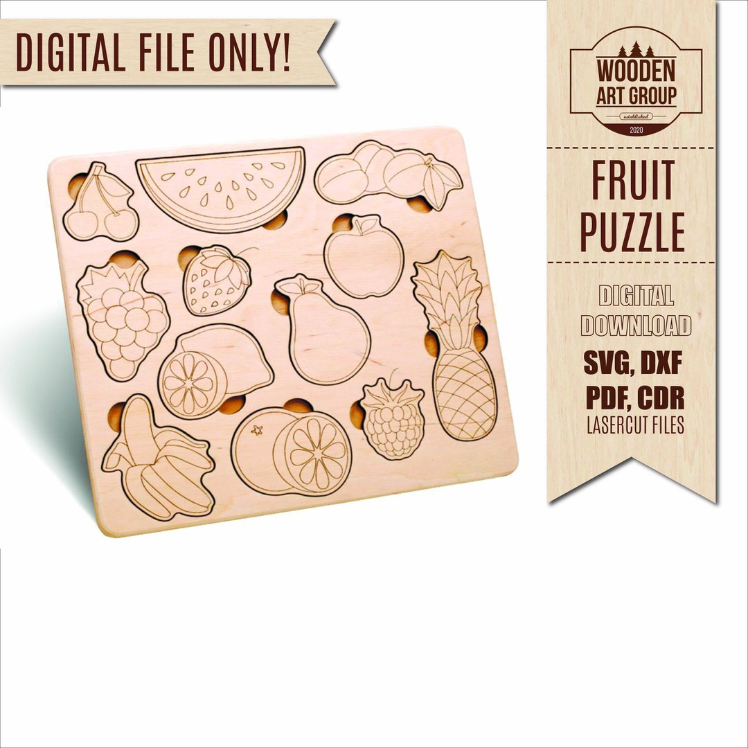 Laser Cut Puzzle, Laser Cut Files, Woodworking Plans, Fruits Puzzle ...