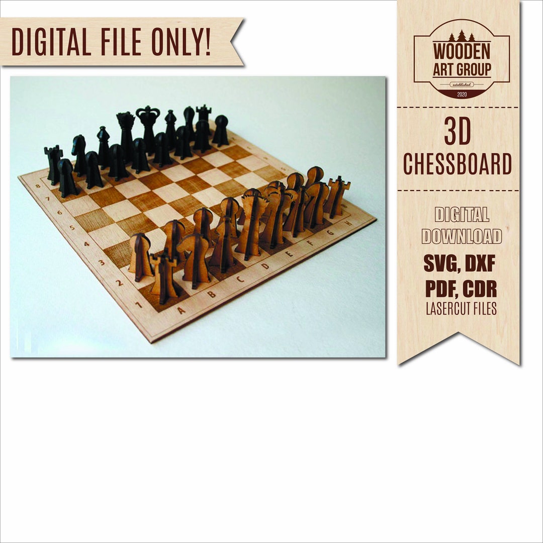 Laser Cut Games, Laser Cut Files, Woodworking Plans, Wooden Chess Set ...