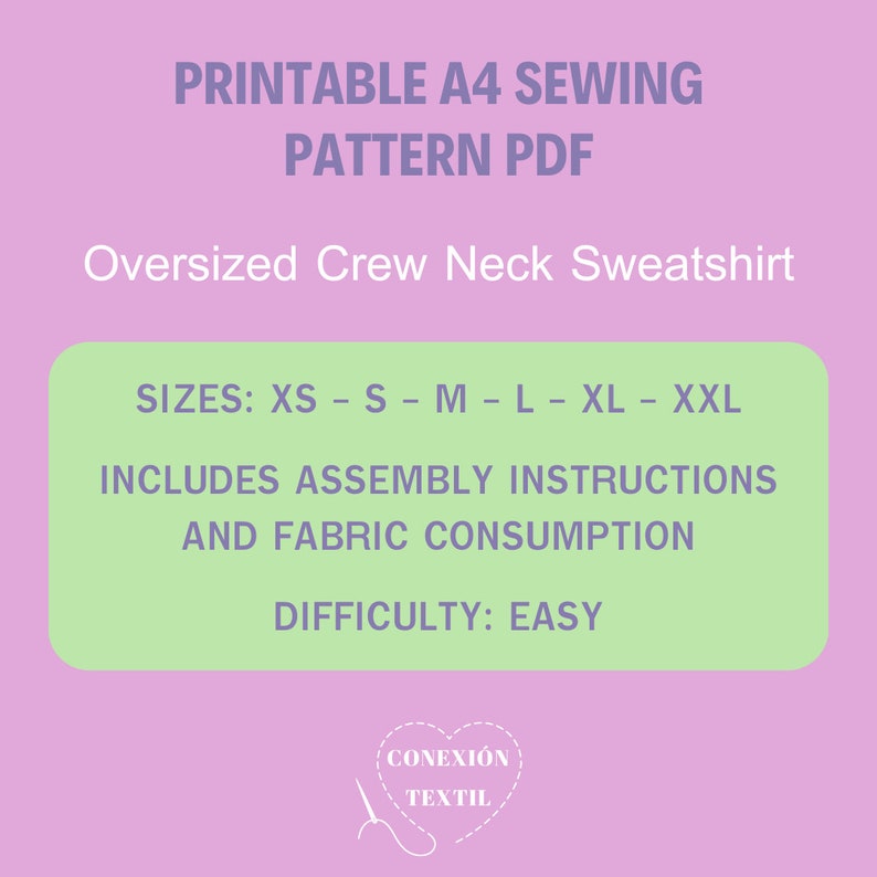 Printable PDF Sewing Pattern A4 Crew Neck Sweatshirt, for Men, Women ...