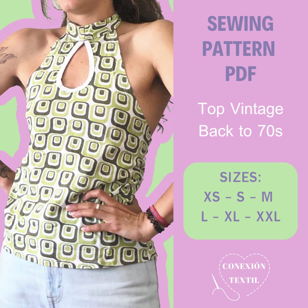Printable A4 Vintage Top Sewing Pattern PDF - Etsy