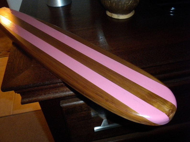 Surfboard-cedar W/pink Stripes - Etsy