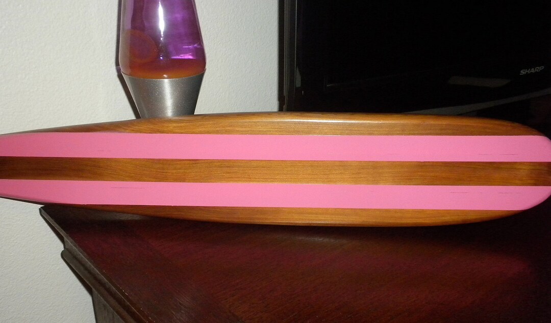 Surfboard-cedar W/pink Stripes - Etsy