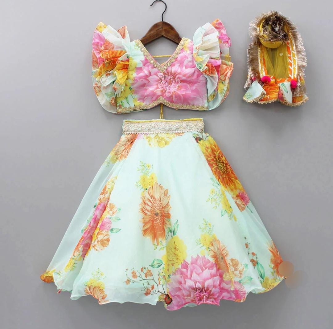 Designer Floral Kids Lehenga Choli - Etsy