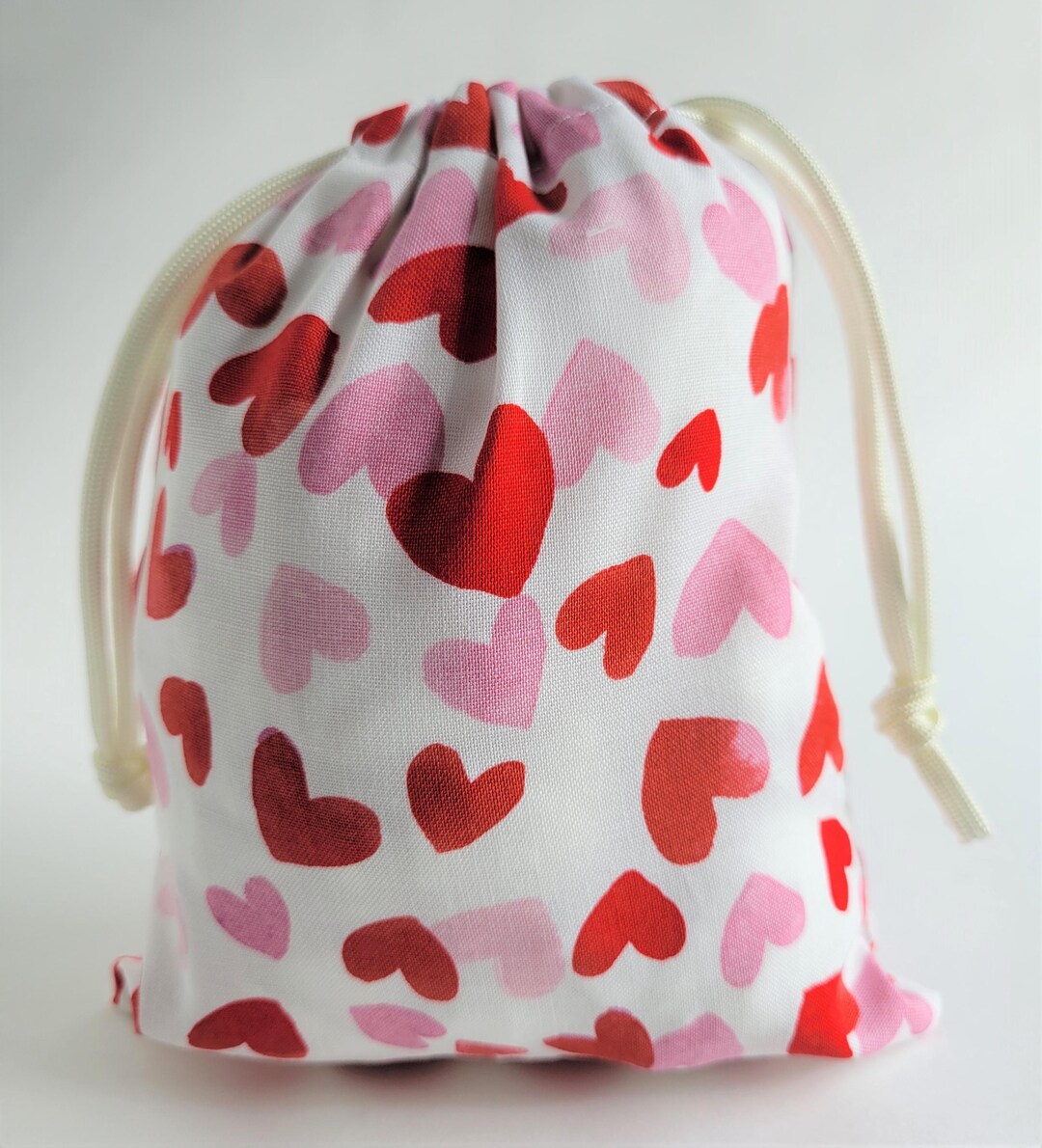 Hearts Gift Bags Birthday Party Drawstring Red Pink 5x7 - Etsy