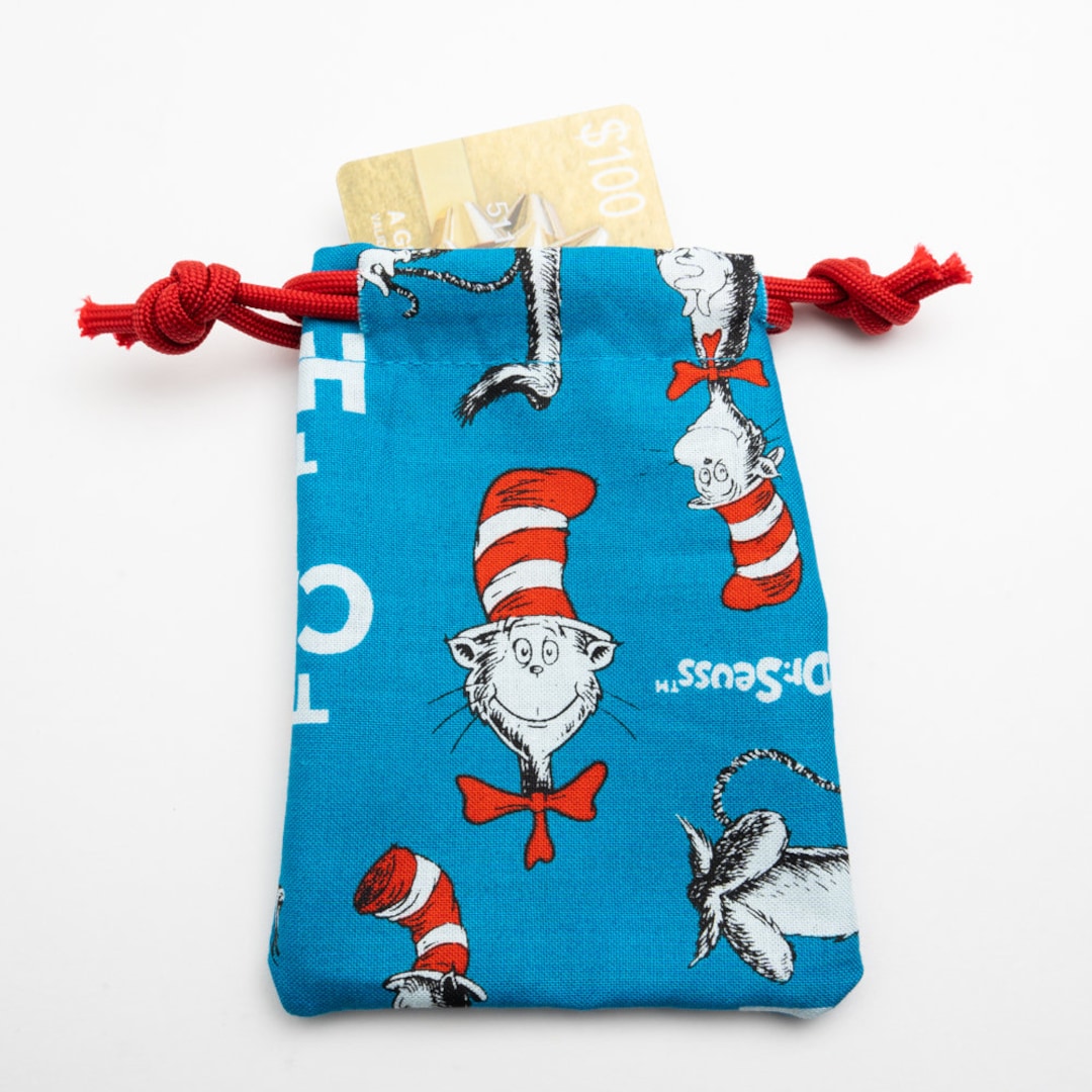 Gift Card Bag Made From Dr. Seuss Fabric, Cat in the Hat, Gift Card ...