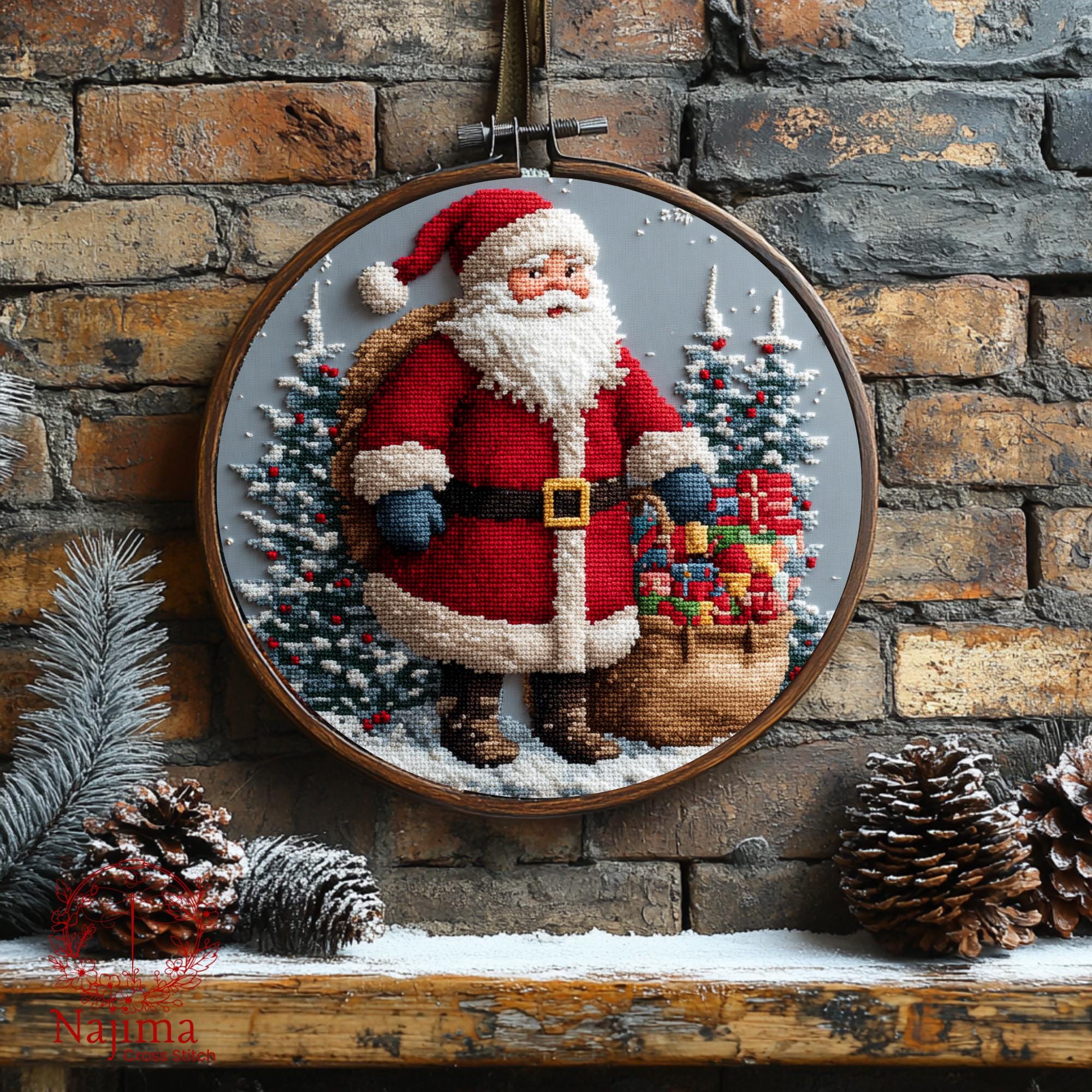 Santa Claus Cross Stitch Pattern: Christmas Embroidery Design (beginner ...