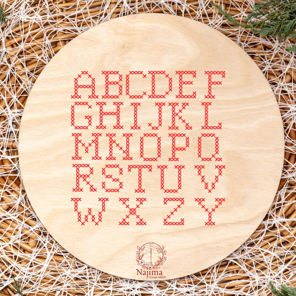 Personalized Alphabet Cross Stitch Pattern: Festive Embroidery (PDF ...