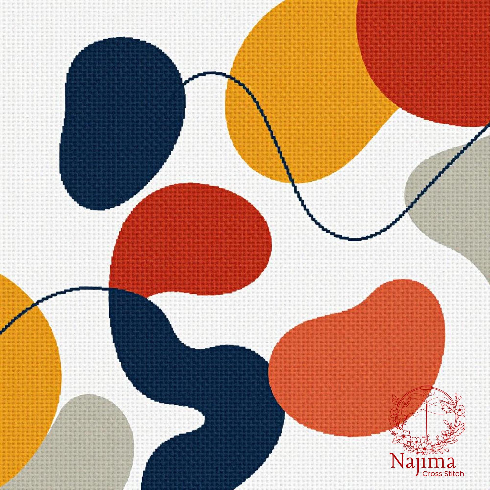 Minimal Abstract Painting Cross Stitch Pattern, Minimalist Interior ...