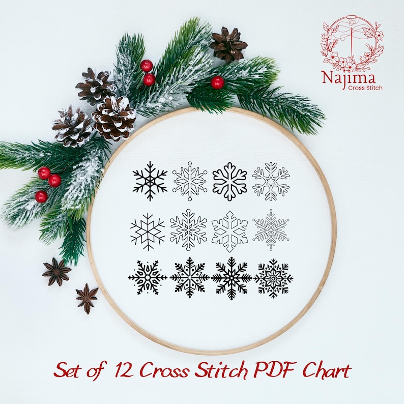 Set of Snowflake Cross Stitch Pattern, Christmas Crafts Kits for You ...