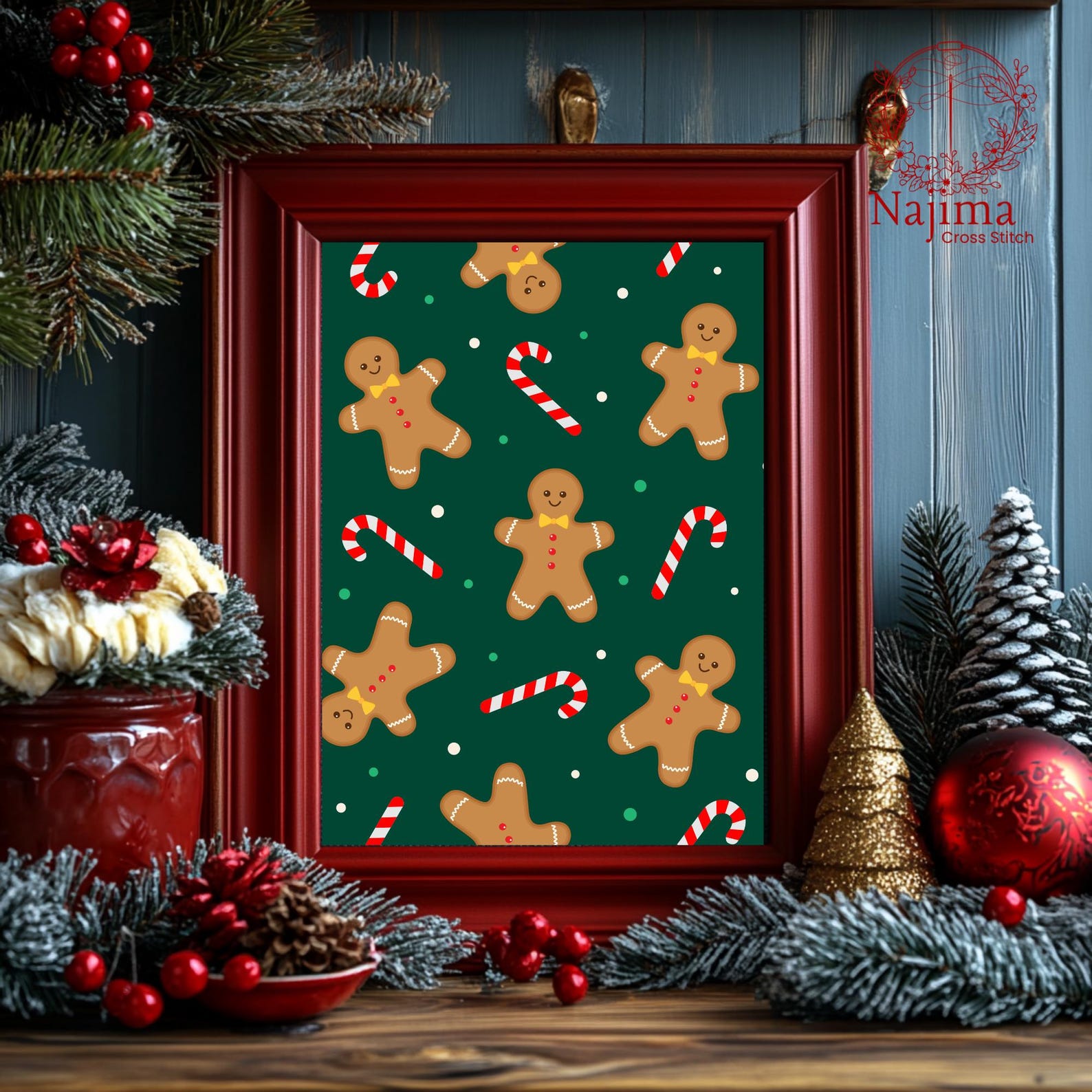 Gingerbread Man Christmas Cross Stitch Pattern (PDF Pattern) - Etsy
