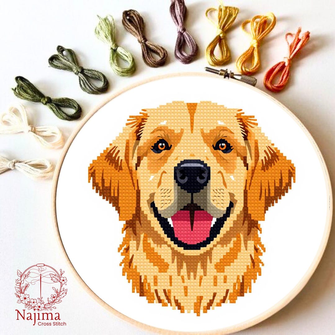 Golden Retriever Puppy Cross Stitch Pattern: Dog Lover Gift - Etsy