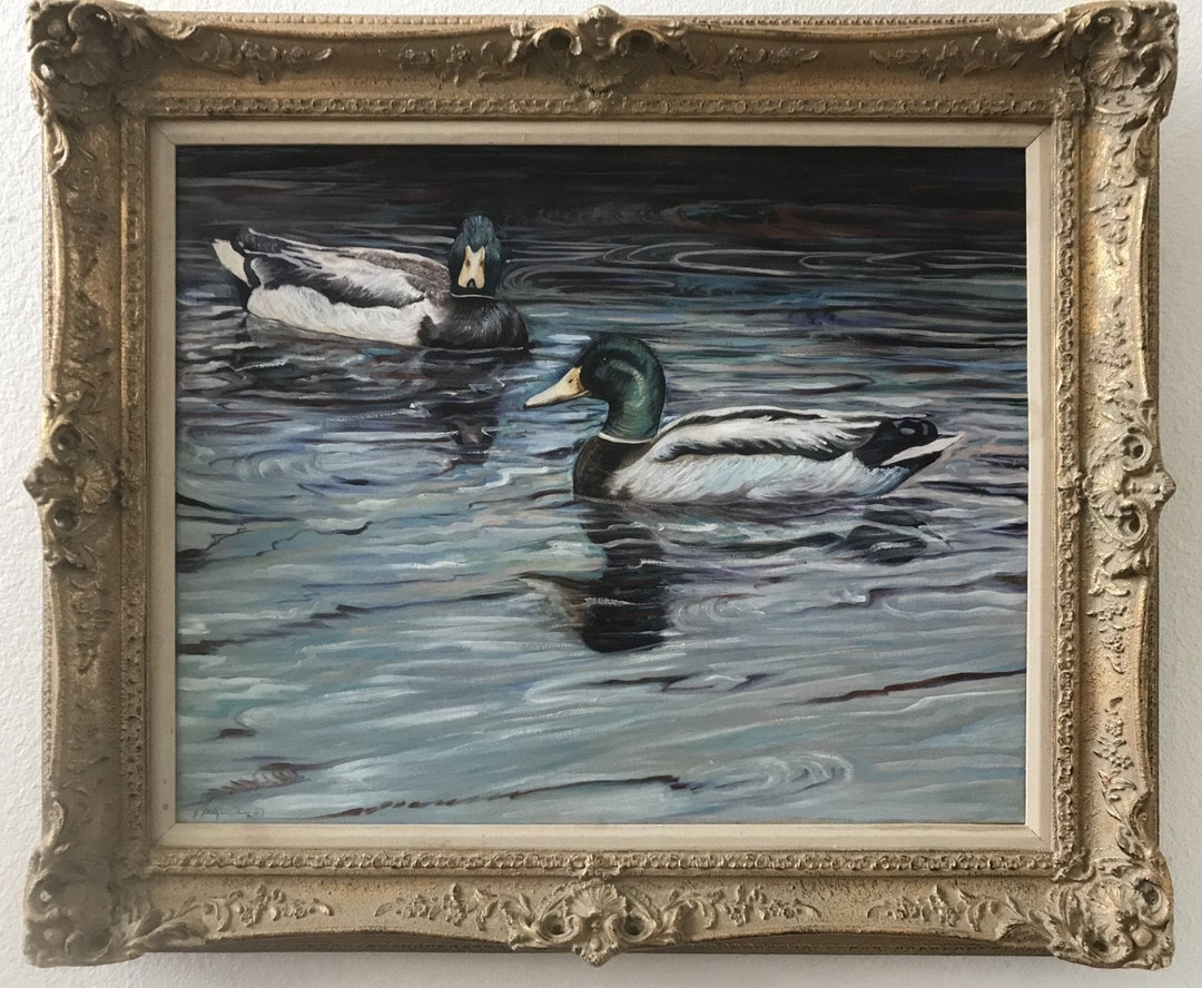 Original Oil Painting by Gene Locklear - Ducks on Water, 1990 - Etsy