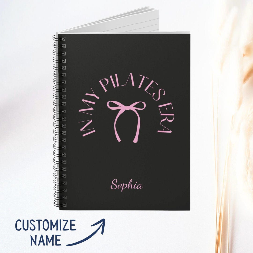 Personalized Pilates Era Notebook: Coquette Ribbon Journal - Etsy