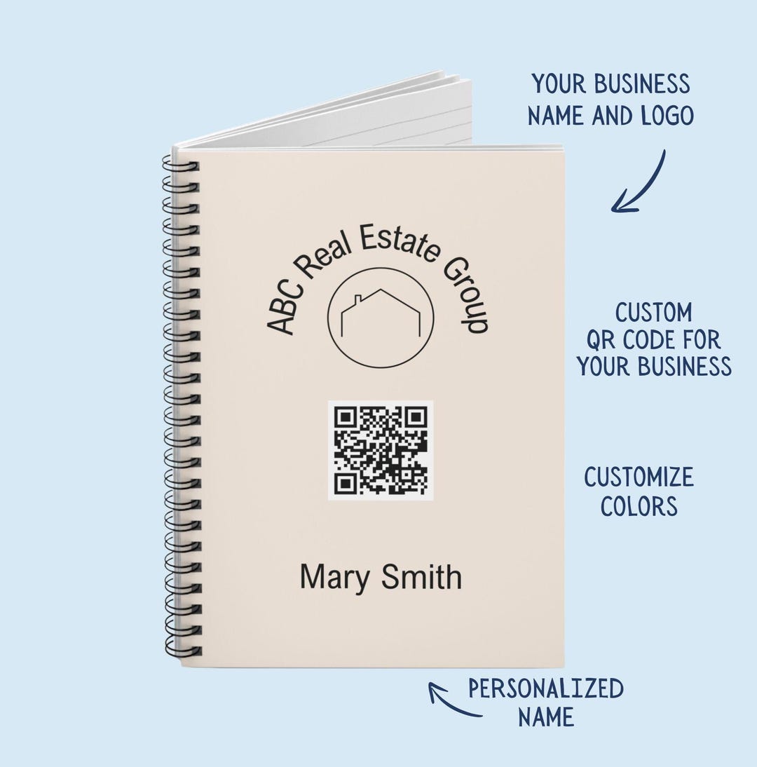 Custom QR Code Notebook: Personalized Business Gift - Etsy