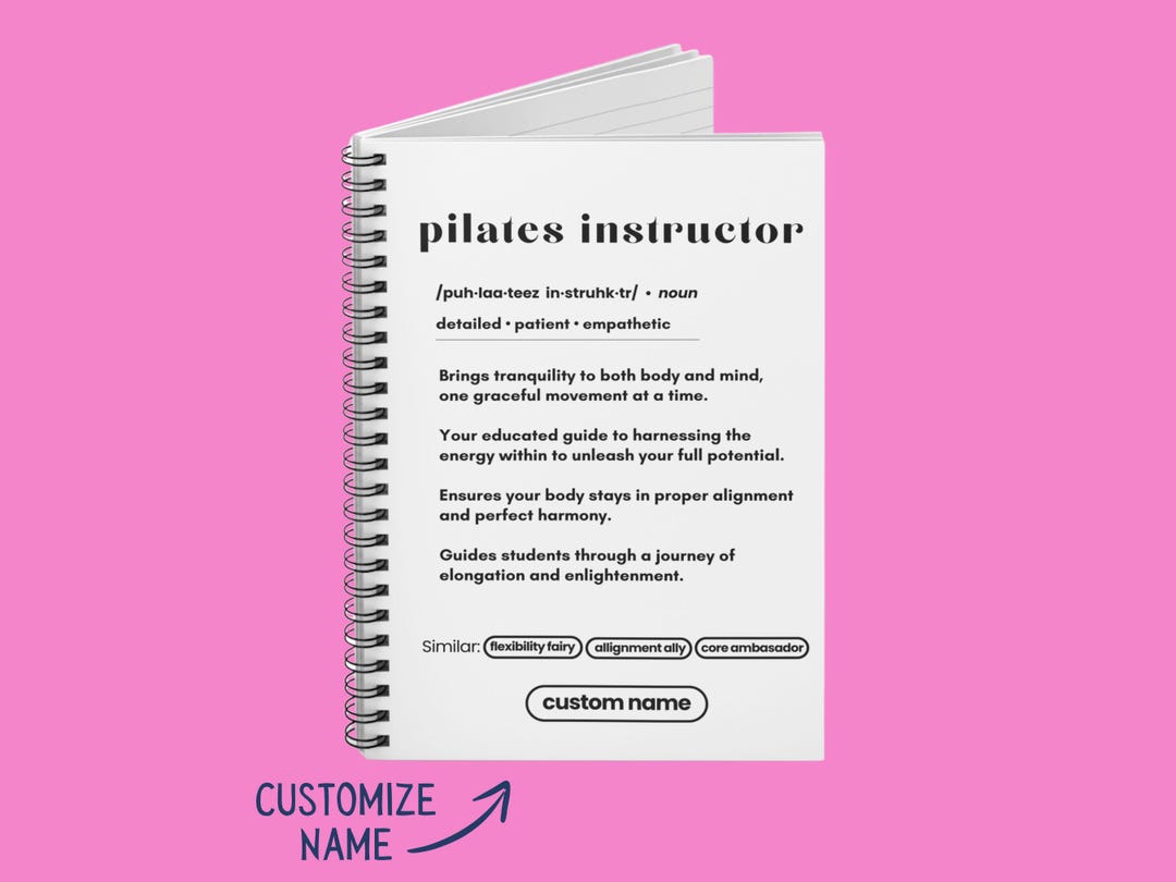 Personalized Pilates Instructor Notebook: Funny Definition Softcover ...