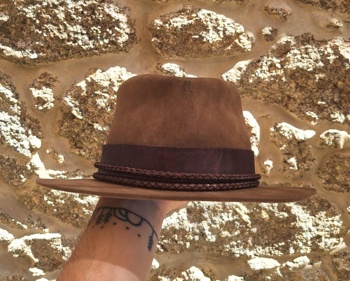 Brown Flat Brim Waterproof Fedora Rabbit Furfelt Hat. - Etsy