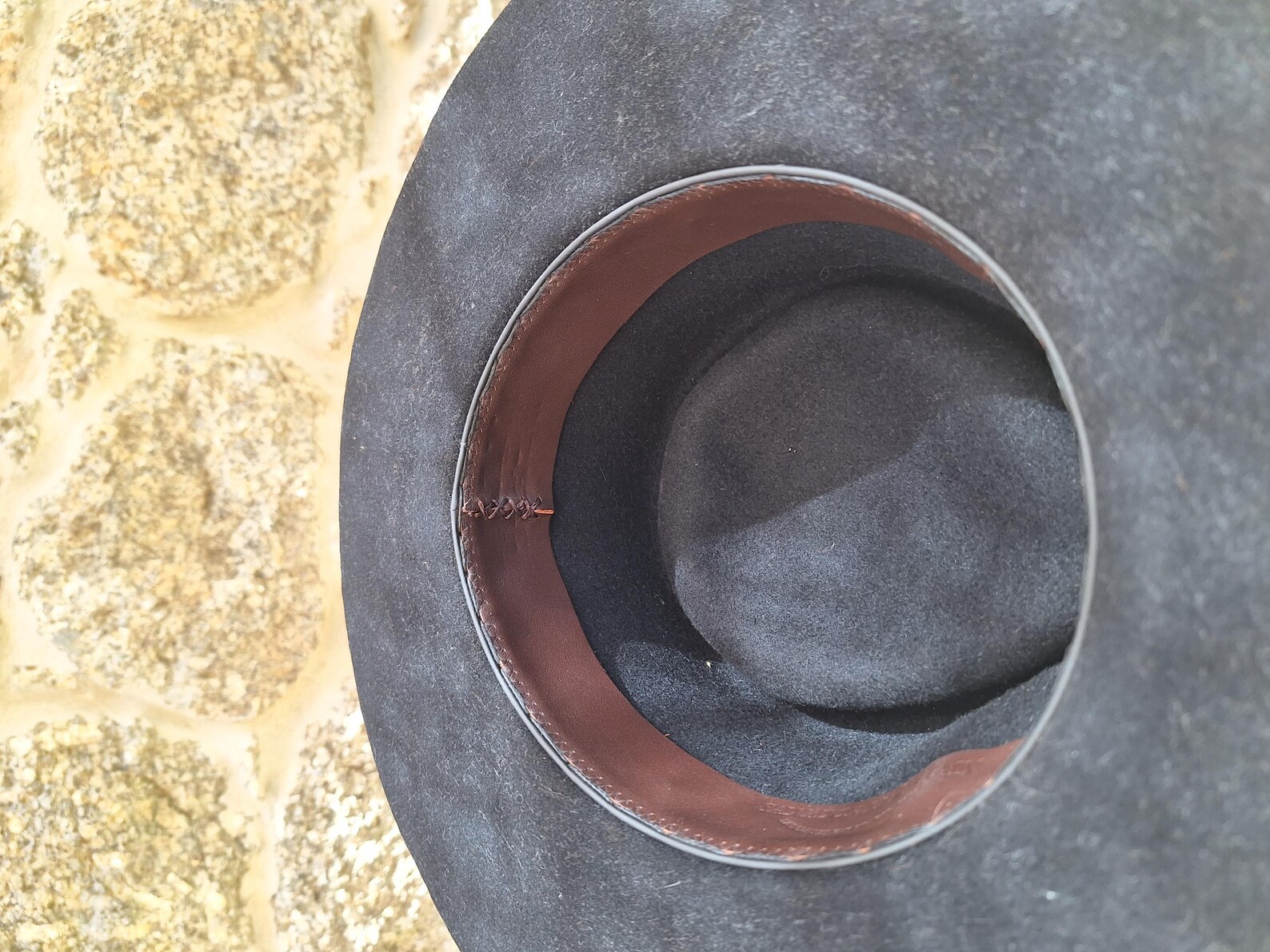 Handcrafted 100% Rabbit Fur Felt Flat Brim Fedora Western Weight Hat ...